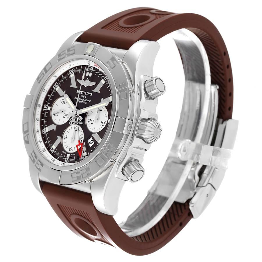 Breitling Chronomat GMT Steel Brown Dial Mens Watch AB0410 Box Card For ...