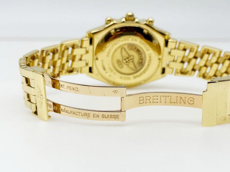 Breitling Chronomat K13050.1 MOP Dial 18k Yellow Gold Box Paper For ...