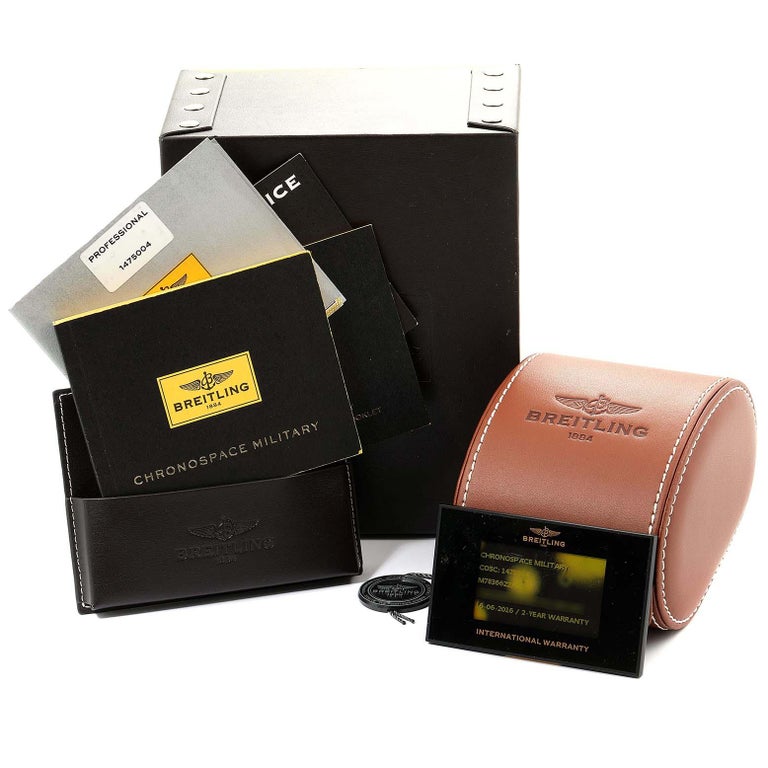 Breitling Chronospace Military GMT Alarm Blacksteel Men's Watch M78366 ...