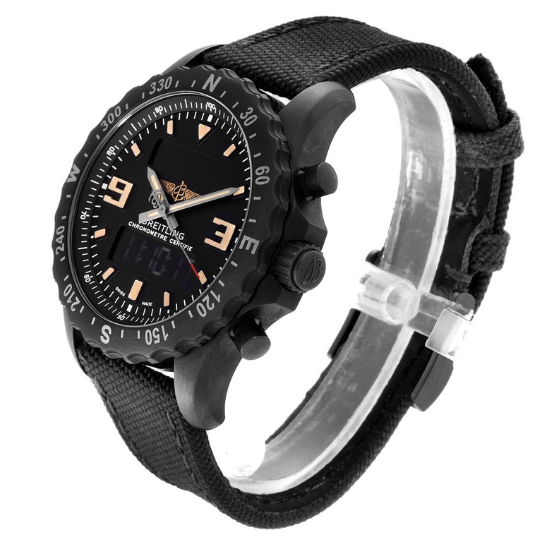 Breitling Chronospace Military GMT Alarm Blacksteel Men's Watch M78366 ...