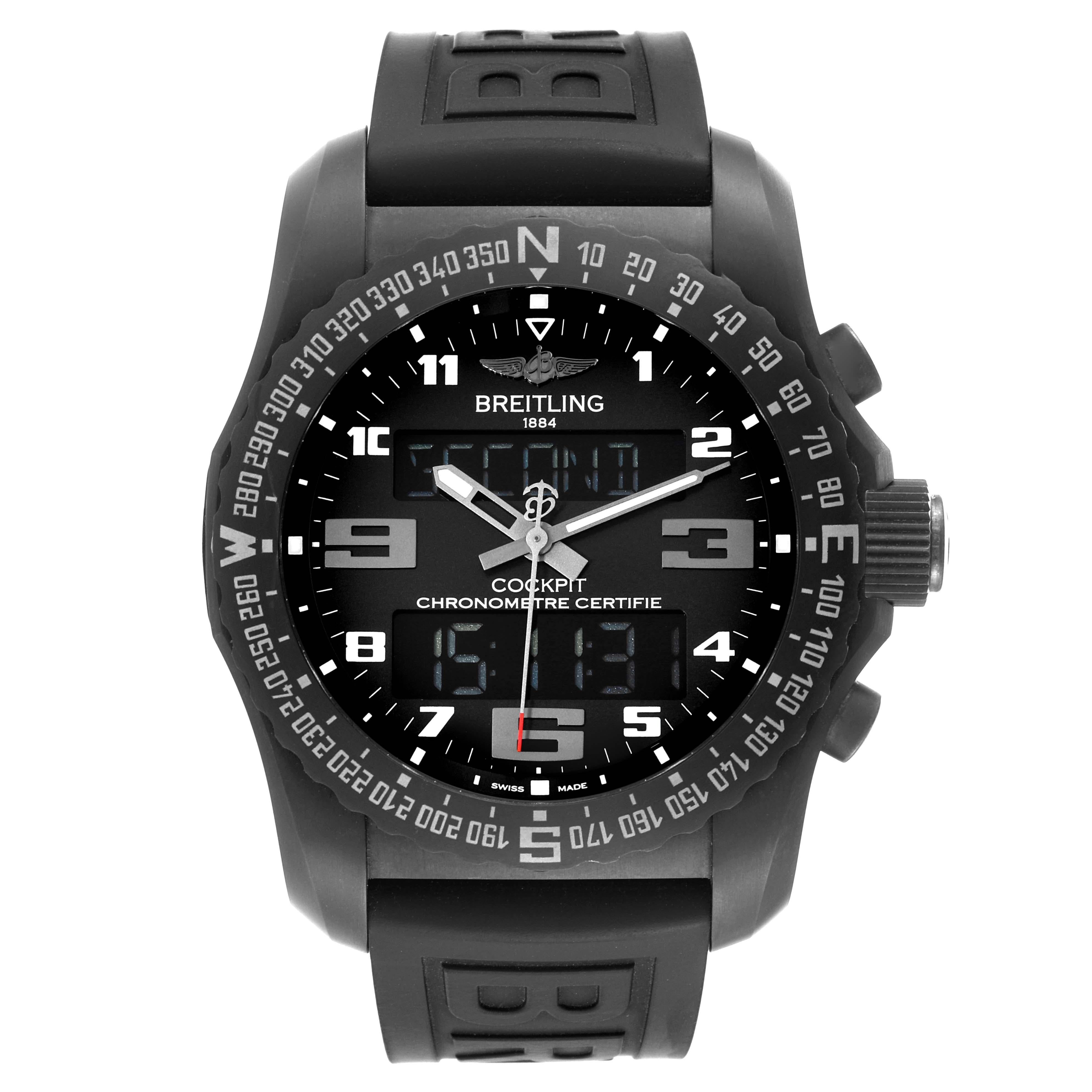 Breitling Cockpit B50 Night Mission PVD Titanium Mens Watch VB5010 Box ...