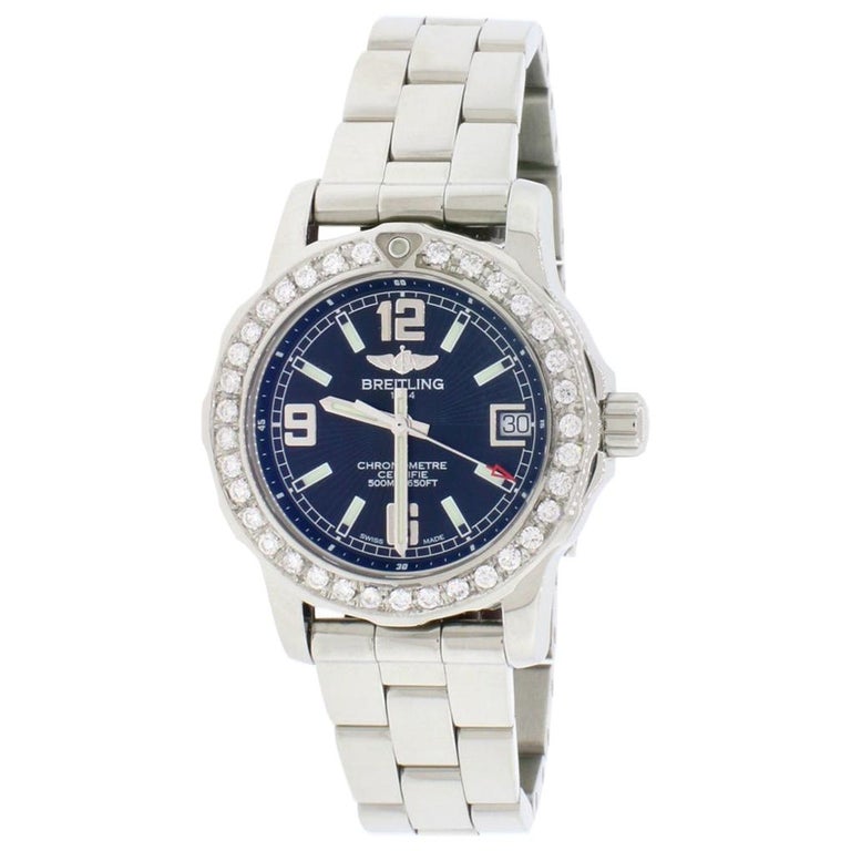 Breitling Colt 33 Factory Black Dial Stainless Steel Ladies Watch ...