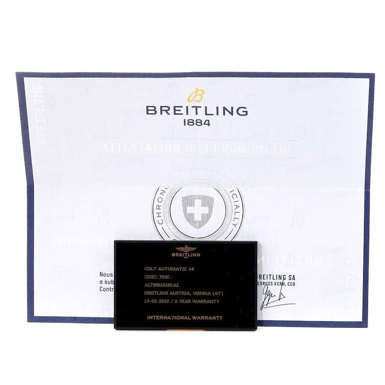 Breitling Colt Black Dial Automatic Steel Mens Watch A17388 Box Card ...