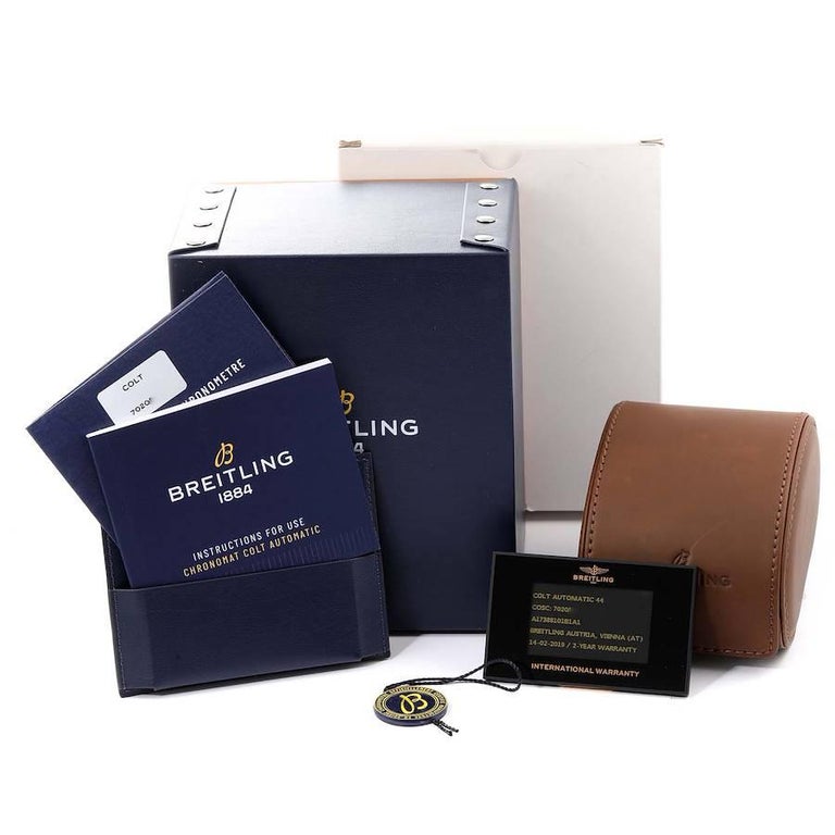 Breitling Colt Black Dial Automatic Steel Mens Watch A17388 Box Card ...