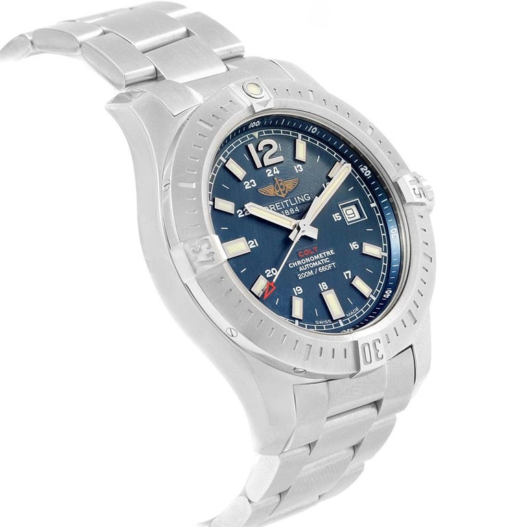 Breitling Colt Blue Baton Dial Automatic Steel Men's Watch A17388 For ...
