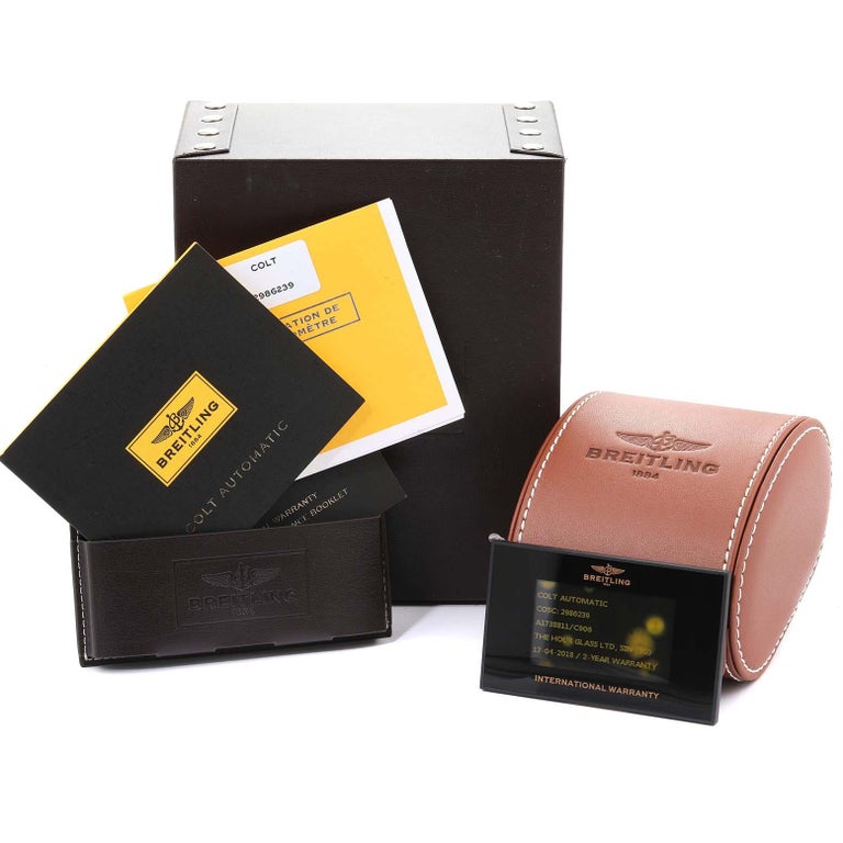 Breitling Colt Blue Dial Automatic Steel Men's Watch A17388 Box Card ...