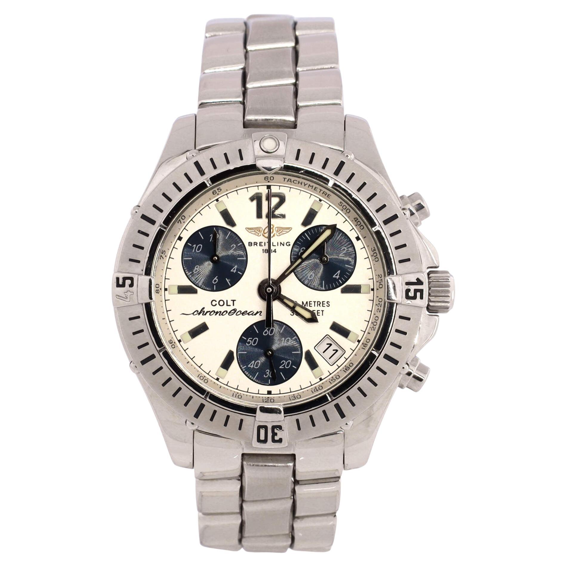 Breitling Colt Chronograph Quartz Watch Stainless Steel 38 For Sale at ...