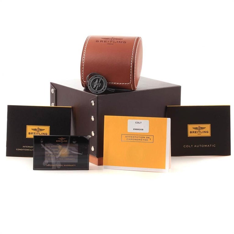 Breitling Colt White Dial Automatic Steel Men's Watch A17388 Box Card ...