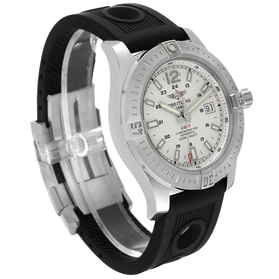 Breitling Colt White Dial Automatic Steel Mens Watch A17388 Box Card ...
