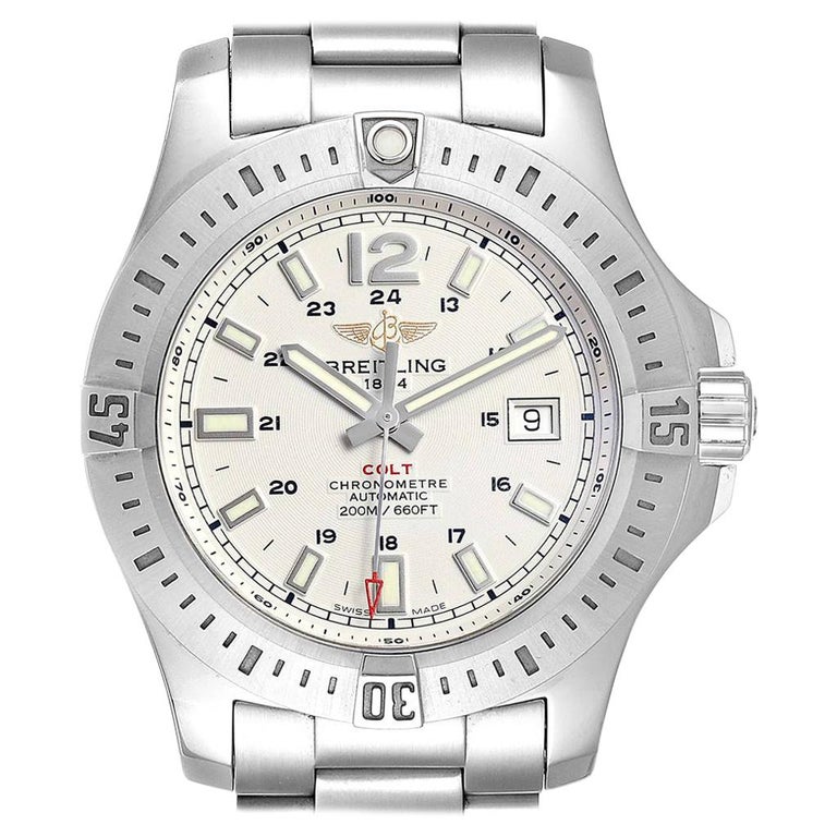 Breitling Colt White Dial Automatic Steel Men's Watch A17388 Box Card ...
