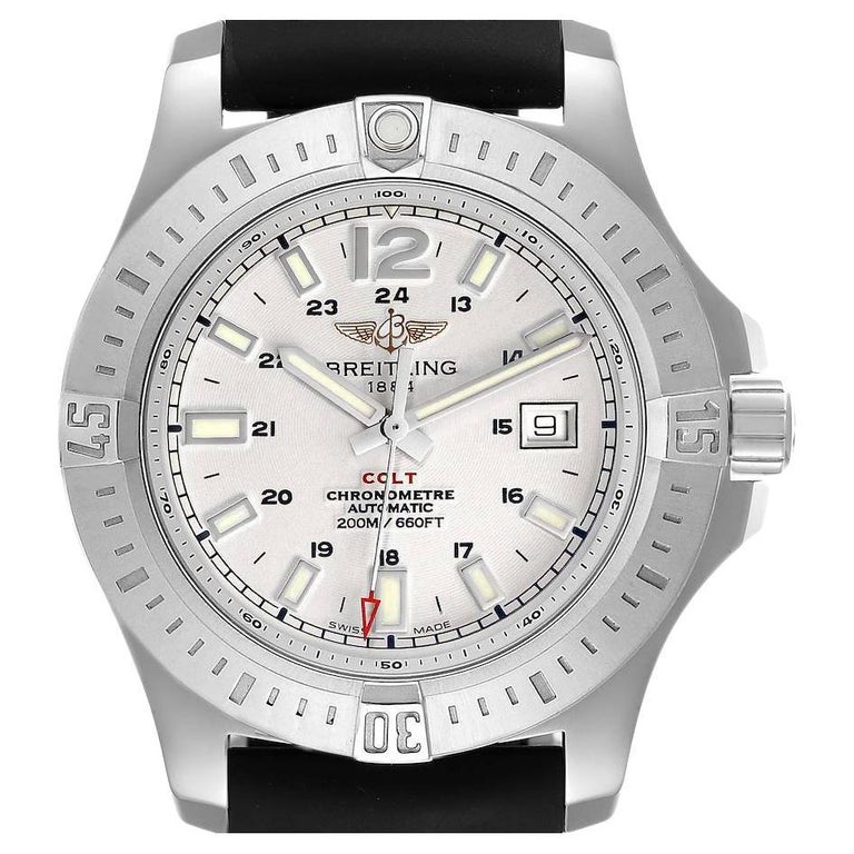 Breitling Colt White Dial Automatic Steel Mens Watch A17388 Box Card ...