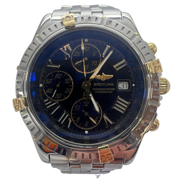 Breitling Crosswing Chronograph Two Tone Men's Watch For Sale at 1stDibs