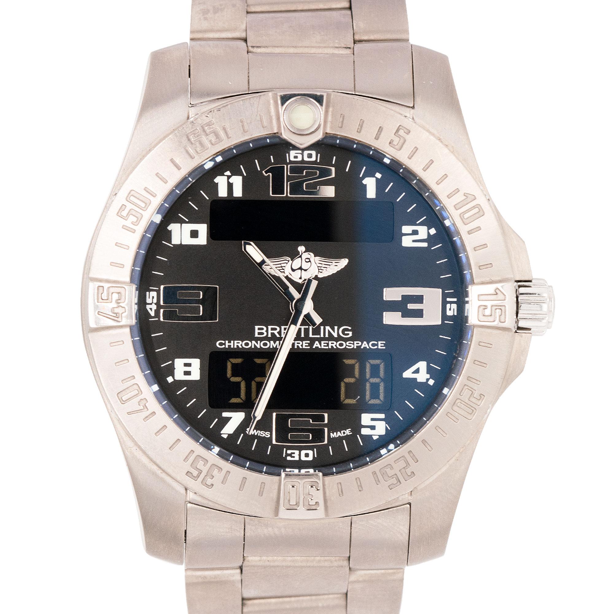Breitling E79363 Aerospace Titanium Gray Digital Dial Watch For Sale at ...