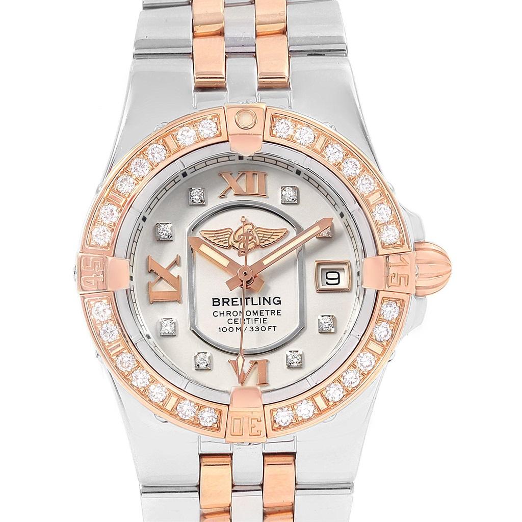 Breitling Galactic 30 Steel Rose Gold Diamond Women's Watch C71340 For ...
