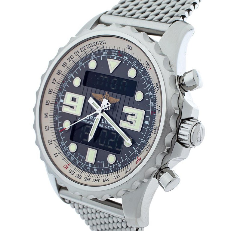 Breitling Grey Stainless Steel Chronospace A78365 Men's Wristwatch 48 ...