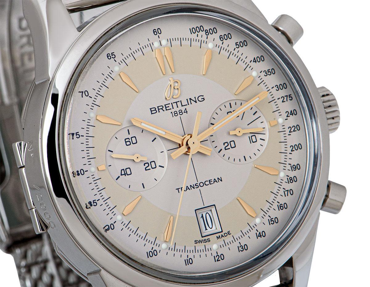 Breitling Limited Edition Transocean Chronograph Stainless Steel Silver ...