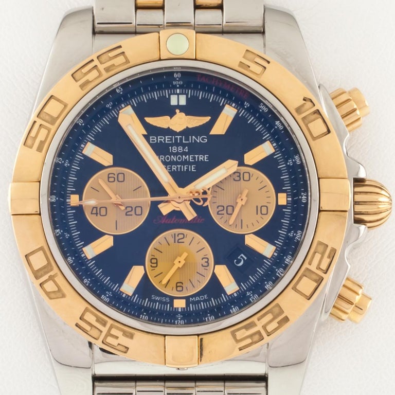 Breitling Men's Chronomat Automatic Watch SS and 18 Karat Rose Gold ...