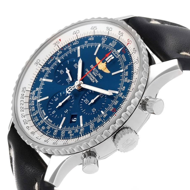 Breitling Navitimer 01 46 Blue Dial Exclusive Edition Mens Watch AB0127 ...