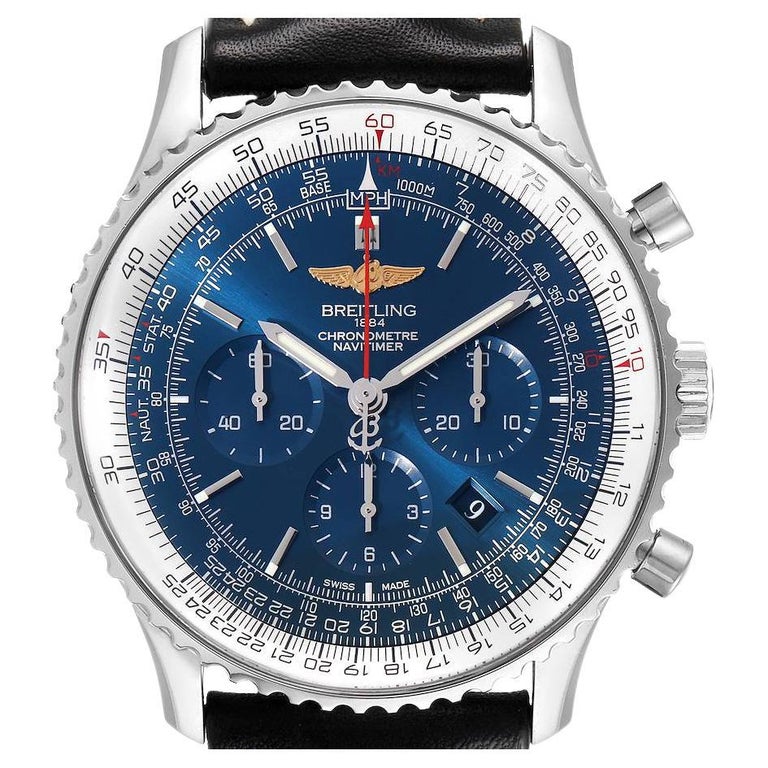 Breitling Navitimer 01 46 Blue Dial Exclusive Edition Mens Watch AB0127 ...