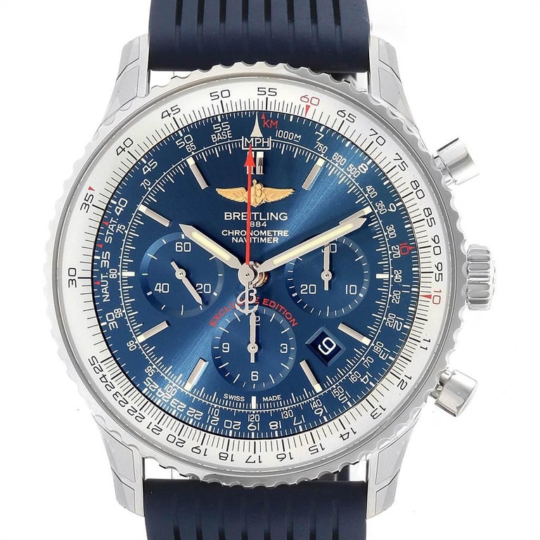 Breitling Navitimer 01 46 Blue Dial Exclusive Edition Watch AB0127 ...
