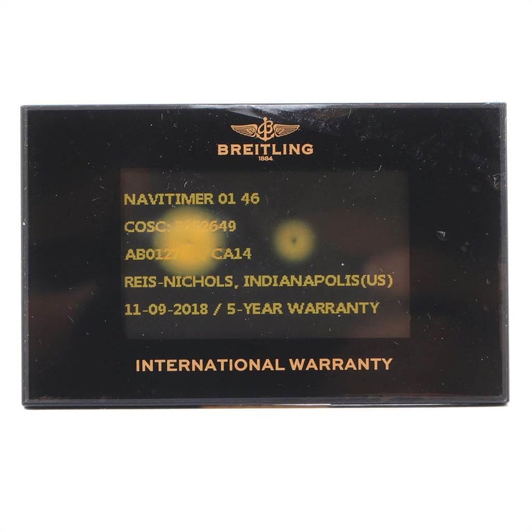 Breitling Navitimer 01 46 Blue Dial Rubber Strap Watch AB0127 Unworn ...