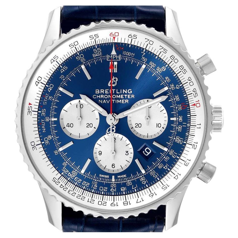 Breitling Navitimer 01 Aurora Blue Dial Mens Watch AB0127 Box Card For ...