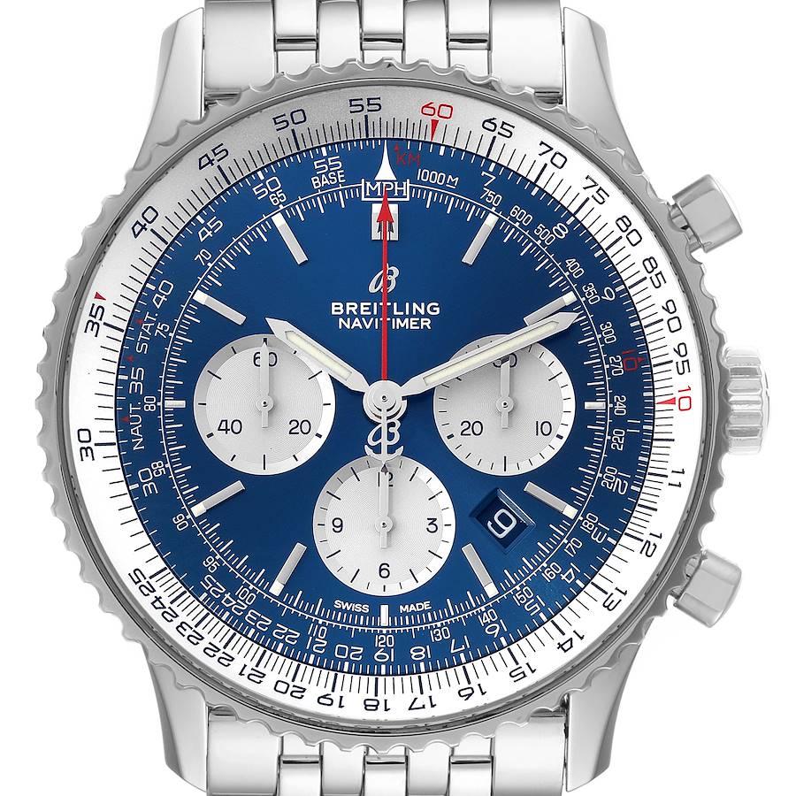 Breitling Navitimer 01 Aurora Blue Dial Mens Watch AB0127 Box Card For ...