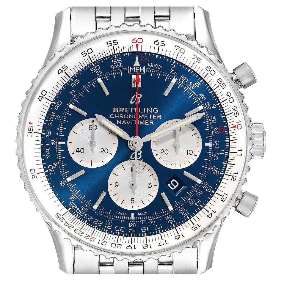 Breitling Navitimer 01 Aurora Blue Dial Watch AB0127 Box Papers For ...