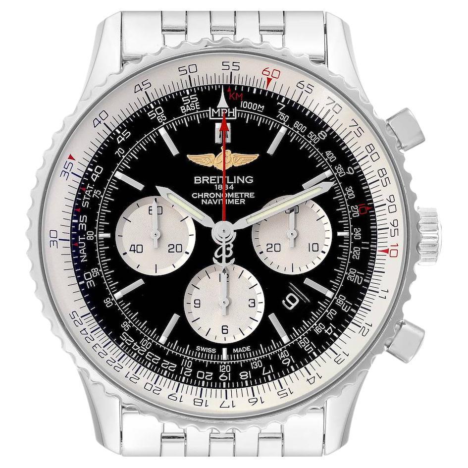 Breitling Navitimer World Black Dial Steel Mens Watch A24322 Unworn For ...