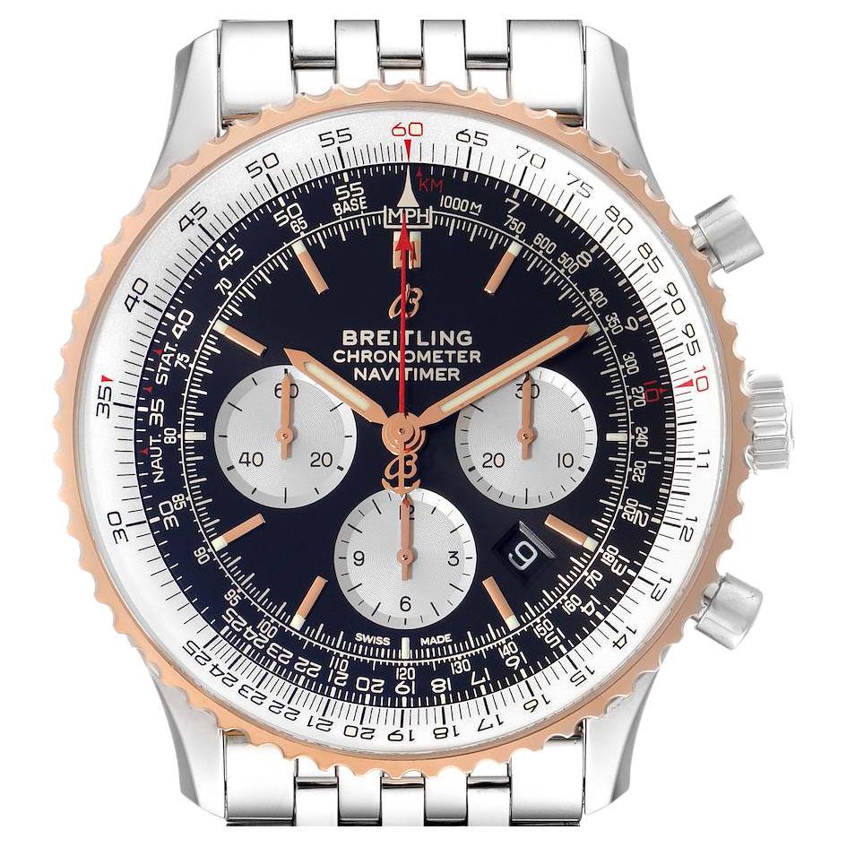 Breitling Navitimer World 18 Karat Rose Gold Silver Dial LE Watch ...