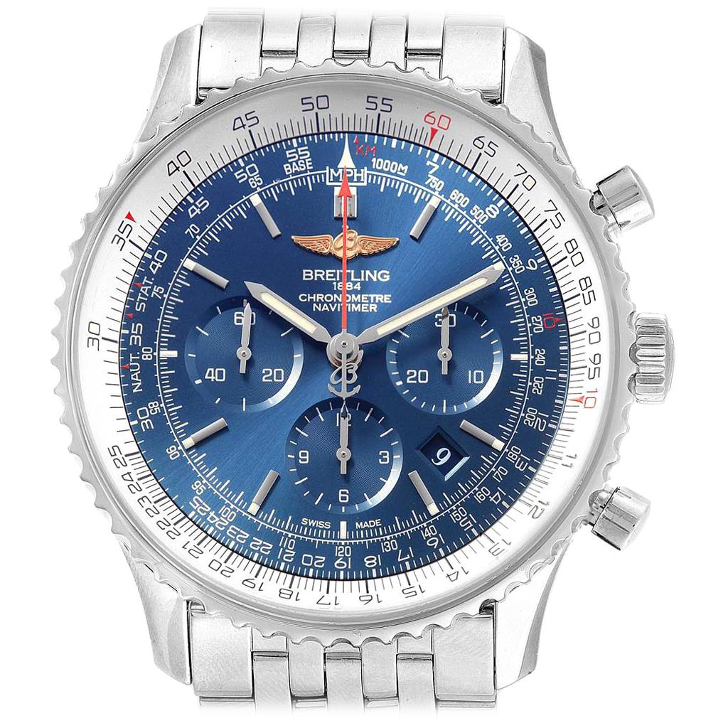 Breitling Navitimer 01 Aurora Blue Dial Watch AB0127 Box Papers For ...