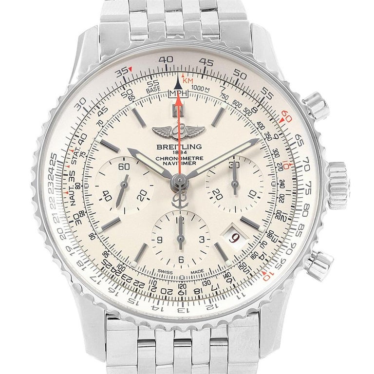 Breitling Navitimer 01 Silver Dial Limited Edition Men's Watch AB0123 ...