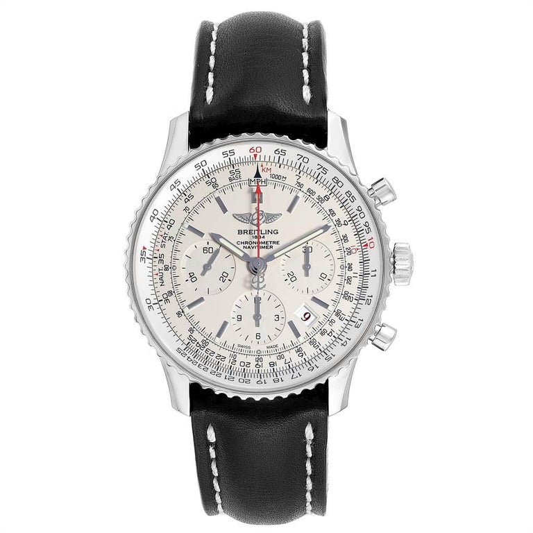 Breitling Navitimer 01 Silver Dial Limited Edition Watch AB0123 Box ...