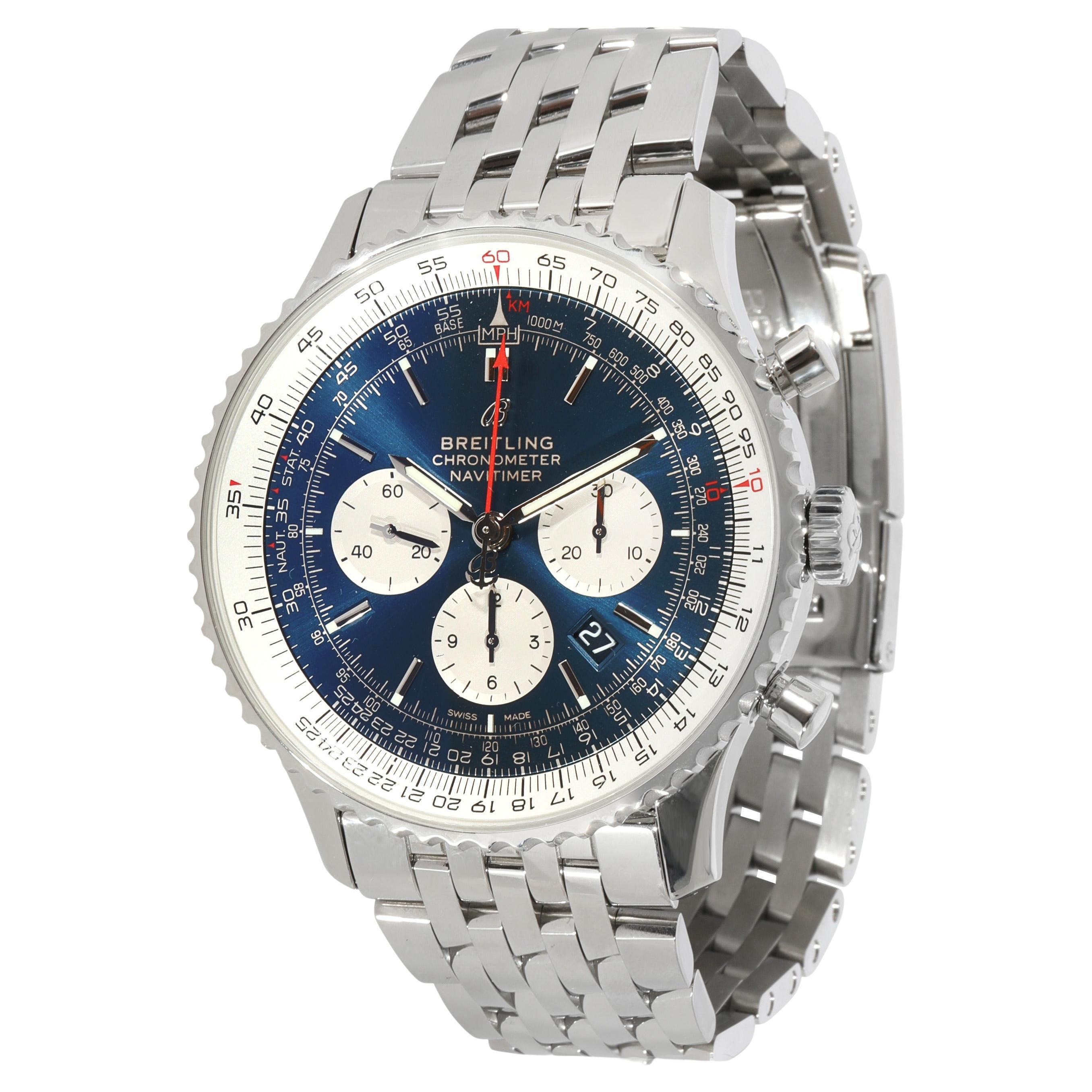 Breitling Navitimer 1 B01 Steel Black Dial Mens Watch AB0127211B1A1 For ...