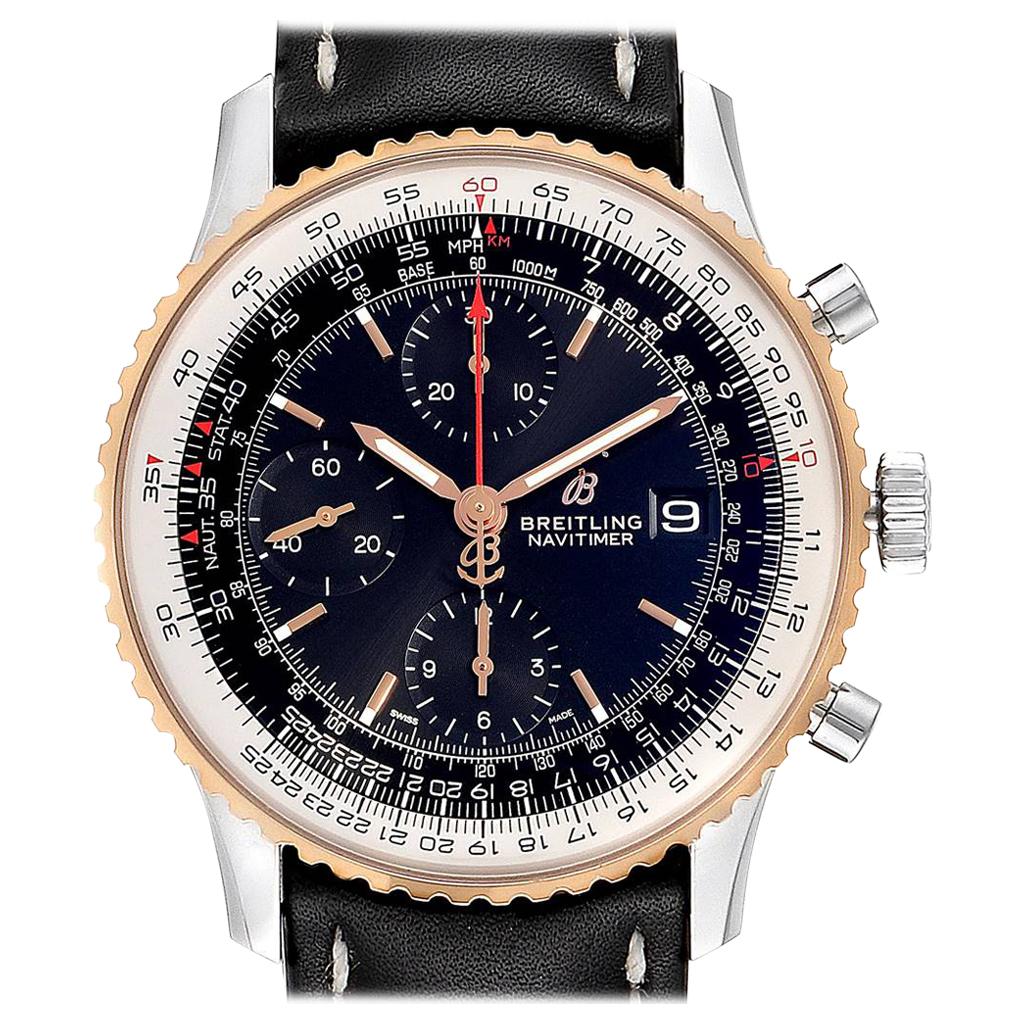 Breitling Navitimer 1 Chronograph 41 Steel Rose Gold Men's Watch U13324 ...