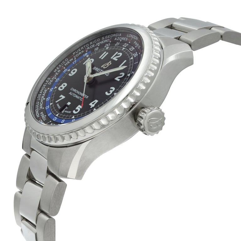 Breitling Navitimer 8 Unitime Steel Black Dial Men's Watch AB3521U41 ...