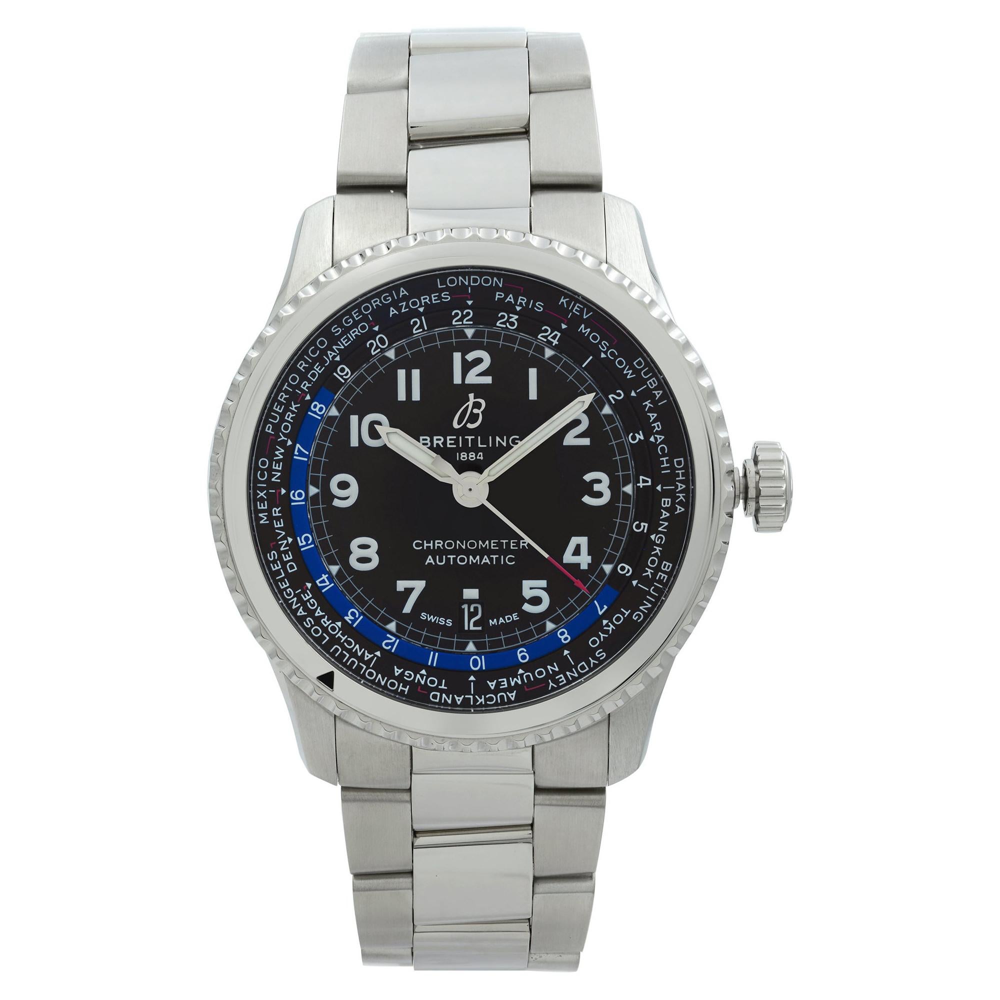 Breitling Navitimer Blue Baton Dial Steel Men's Watch A23322 Papers For ...