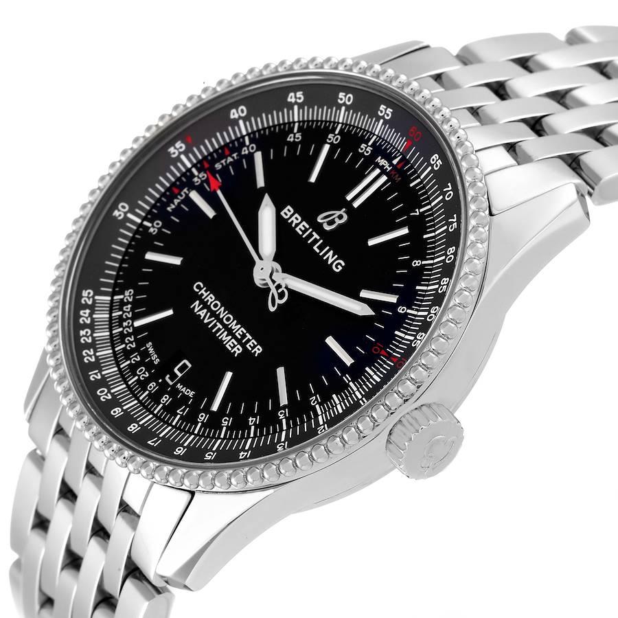 Breitling Navitimer Automatic 38 Black Dial Steel Mens Watch A17325 Box ...