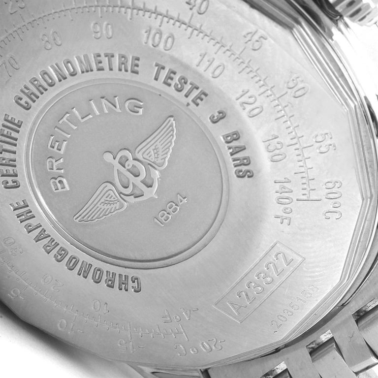 Breitling Navitimer Black Arabic Dial Steel Men's Watch A23322 Box ...