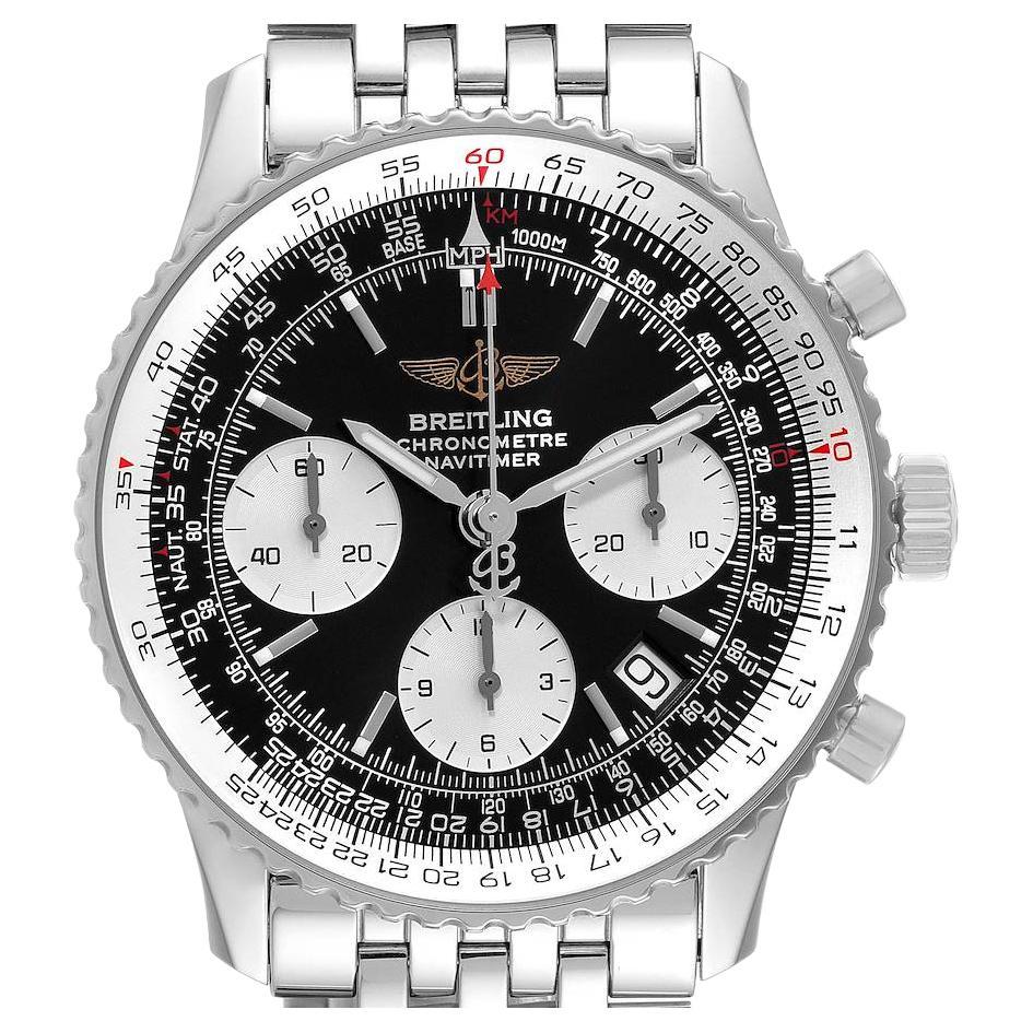 Breitling Navitimer Chronograph GMT Steel Blue Dial Automatic Watch ...