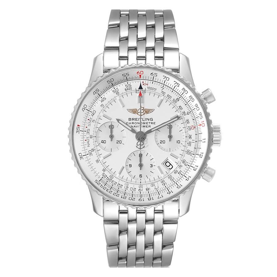 Breitling Navitimer Chronograph Silver Dial Steel Mens Watch A23322 For ...