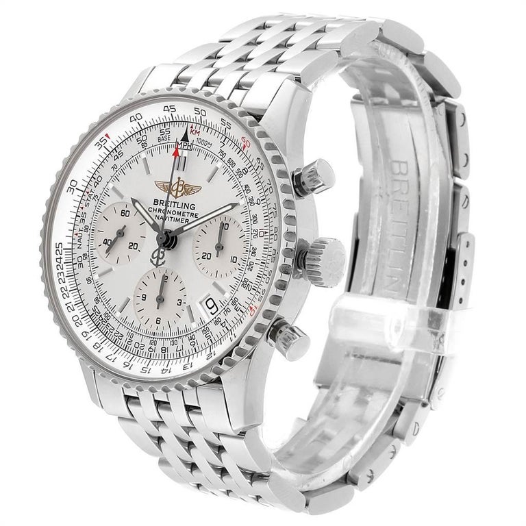 Breitling Navitimer Chronograph Silver Dial Steel Men's Watch A23322 ...
