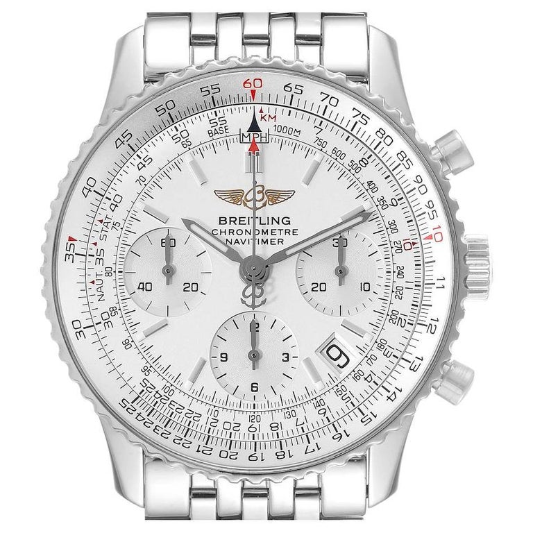 Breitling Navitimer Chronograph Silver Dial Steel Mens Watch A23322 For ...