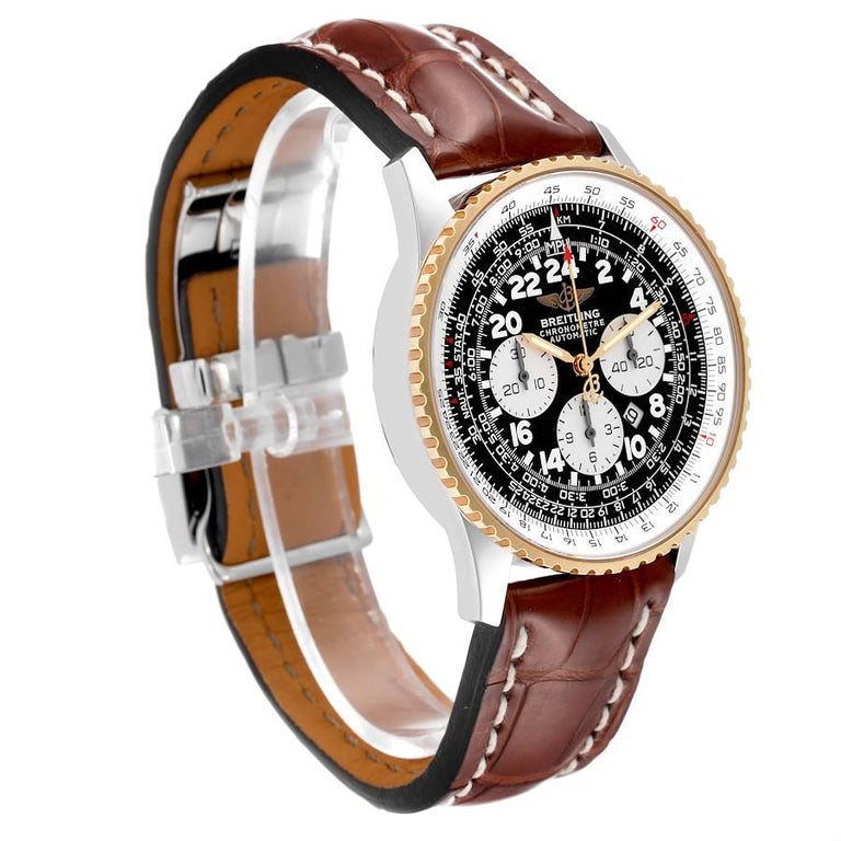 Breitling Navitimer Cosmonaute Steel Yellow Gold Mens Watch D22322 Box ...