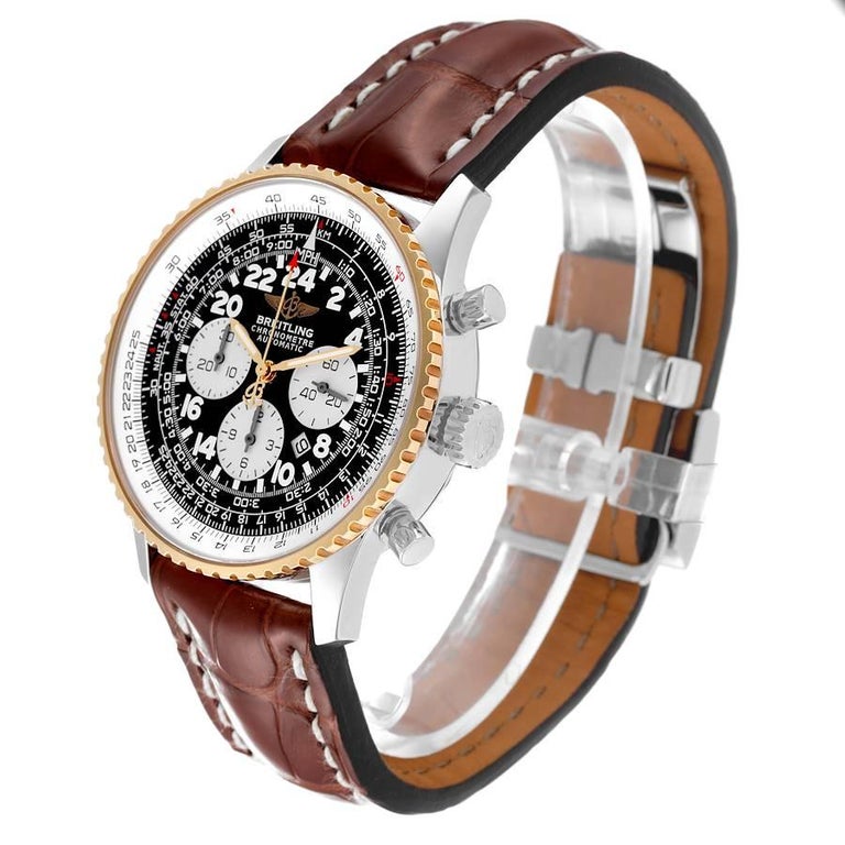 Breitling Navitimer Cosmonaute Steel Yellow Gold Mens Watch D22322 Box ...
