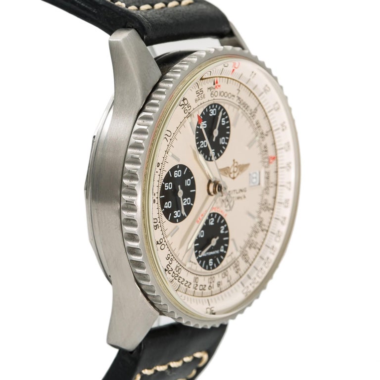 Breitling Navitimer Fighter A13330 Men’s Automatic SS Watch Cream Dial ...