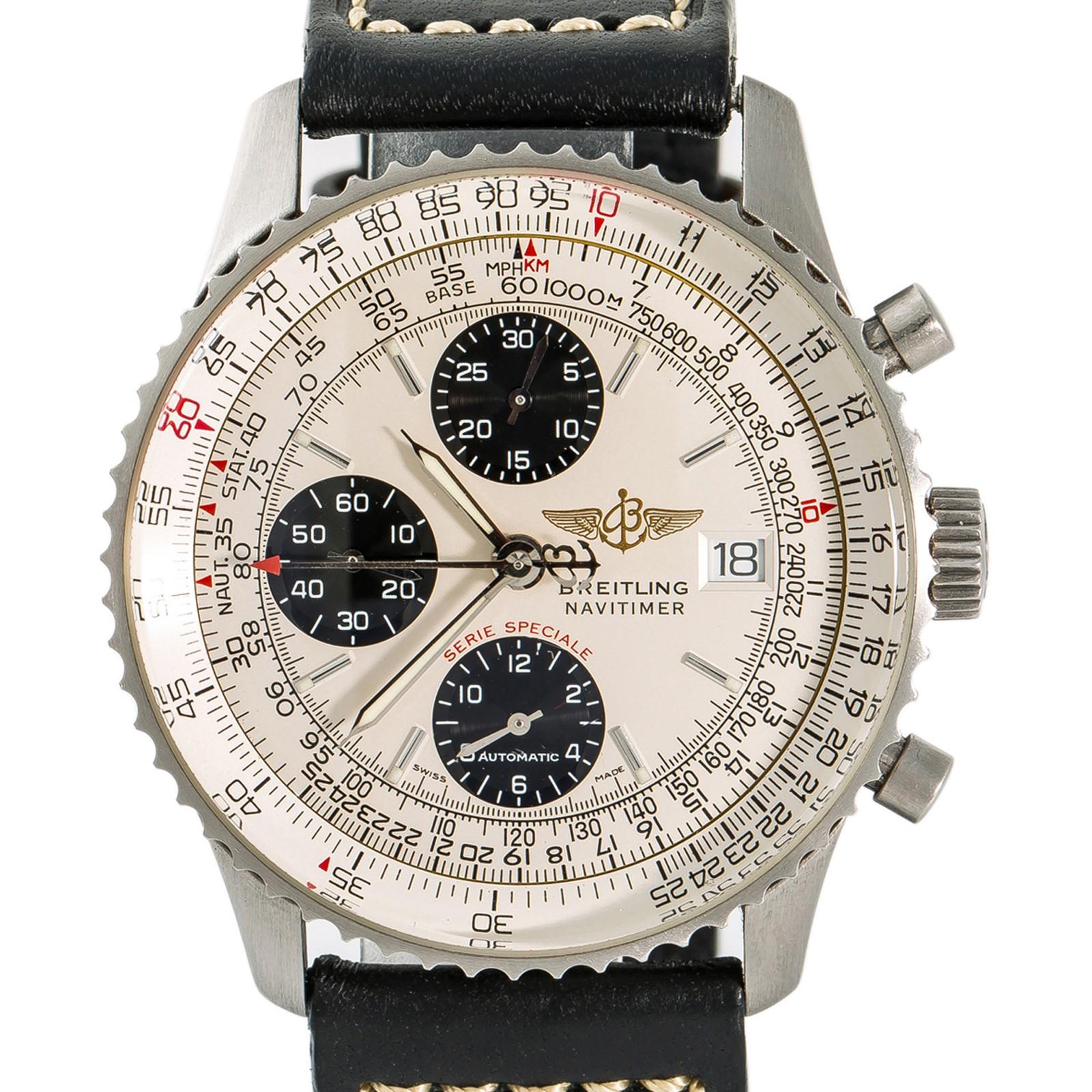 Breitling Navitimer Fighter A13330 Men’s Automatic SS Watch Cream Dial ...