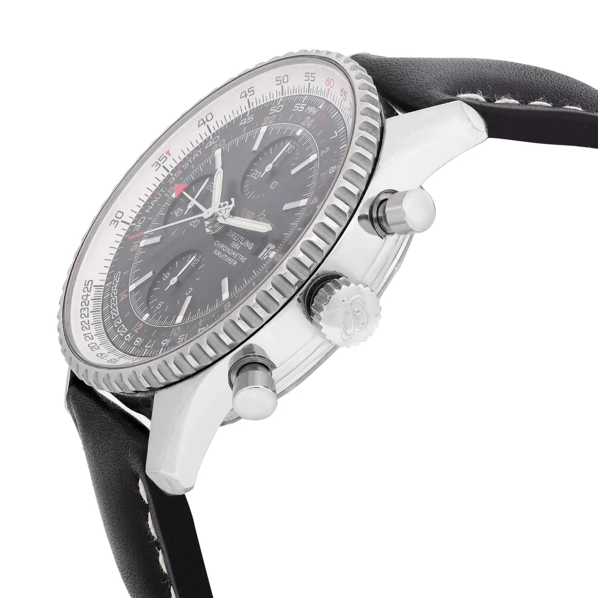 Breitling Navitimer GMT Steel Black Dial Automatic Watch A2432212/B726 ...