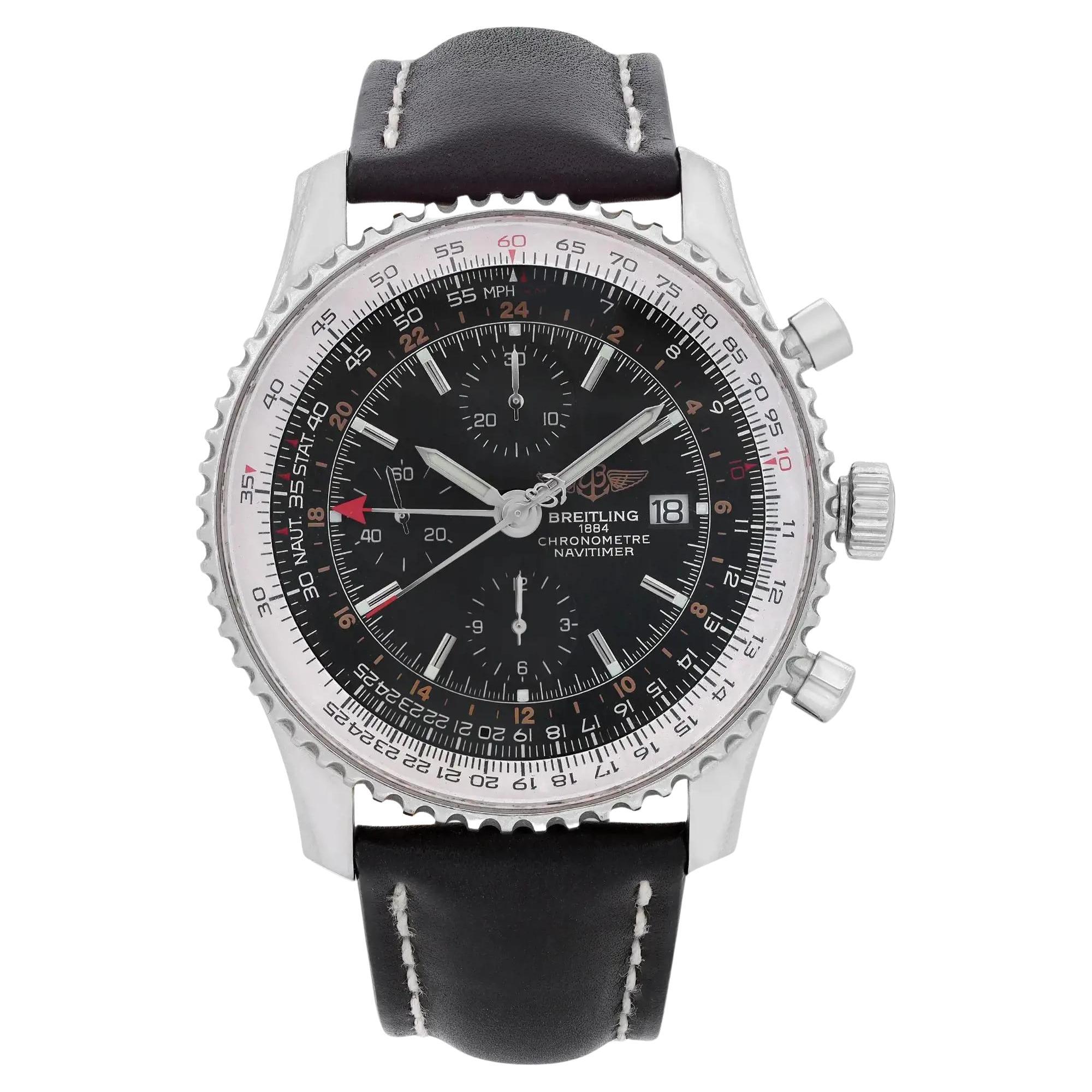 Breitling Navitimer World Chrono GMT Blue Dial Steel Watch A24322 at ...