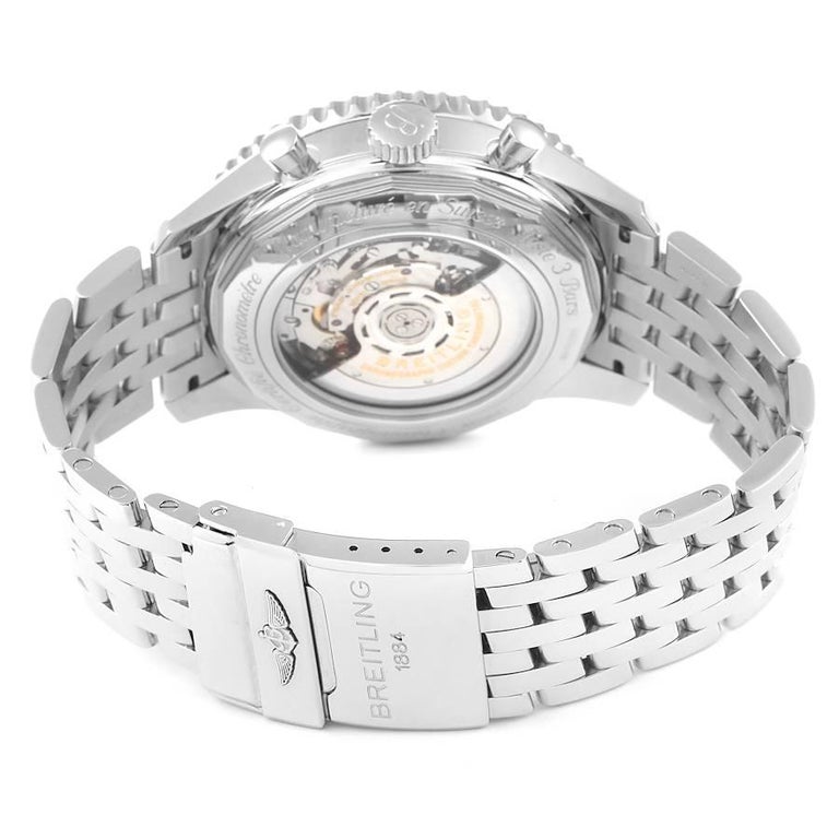 Breitling Navitimer GMT 48 Black Dial Steel Mens Watch AB0441 Box ...